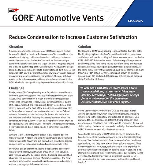 GORE Automotive Vents for Exterior Lighting | Gore